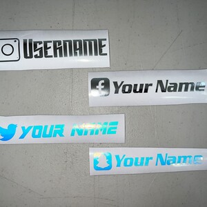 Personalized Social Media Decal Stickers 8" - Etsy