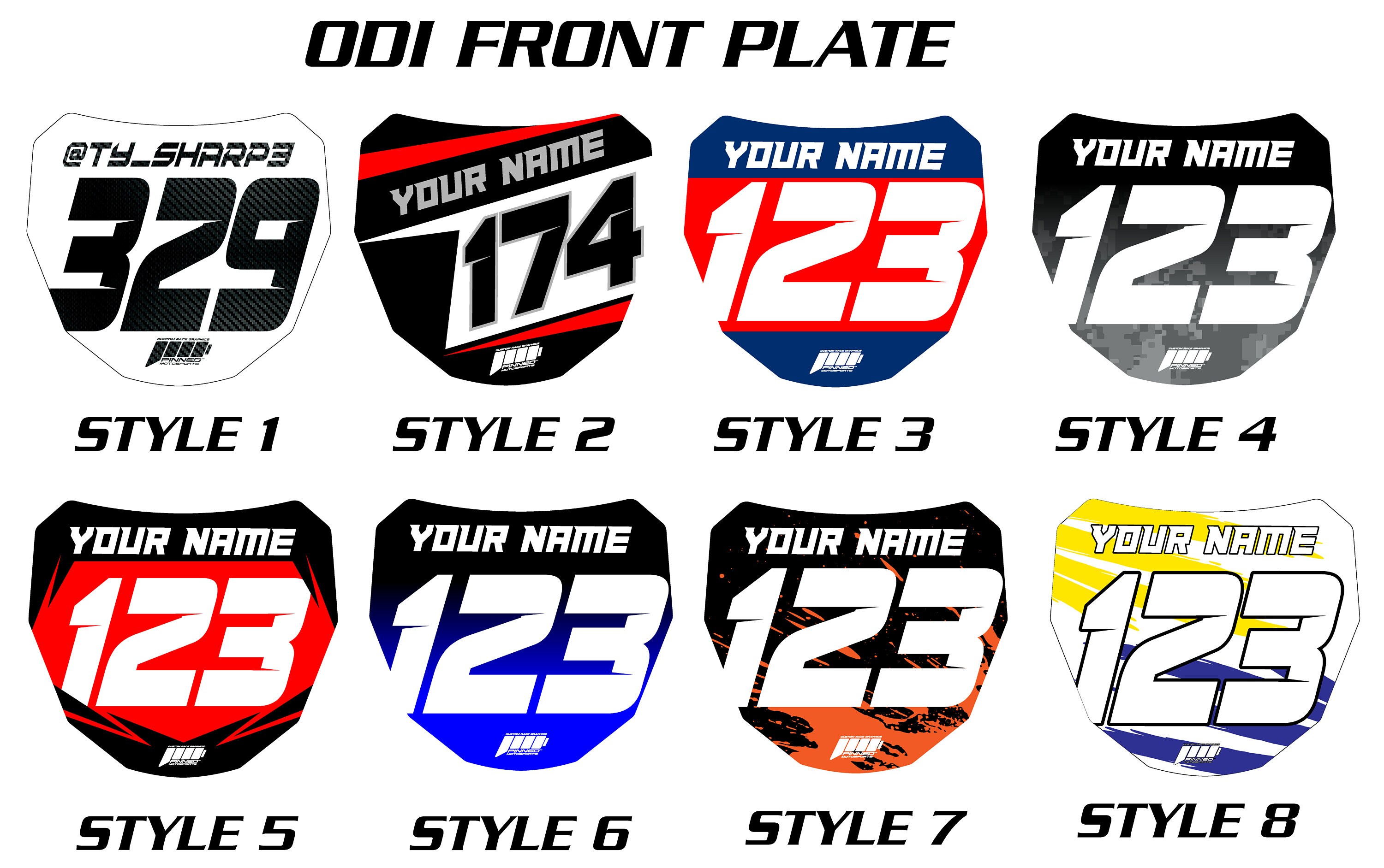Personalized ODI Downhill Plate Decal Pack: Custom MTB Number Plate ...