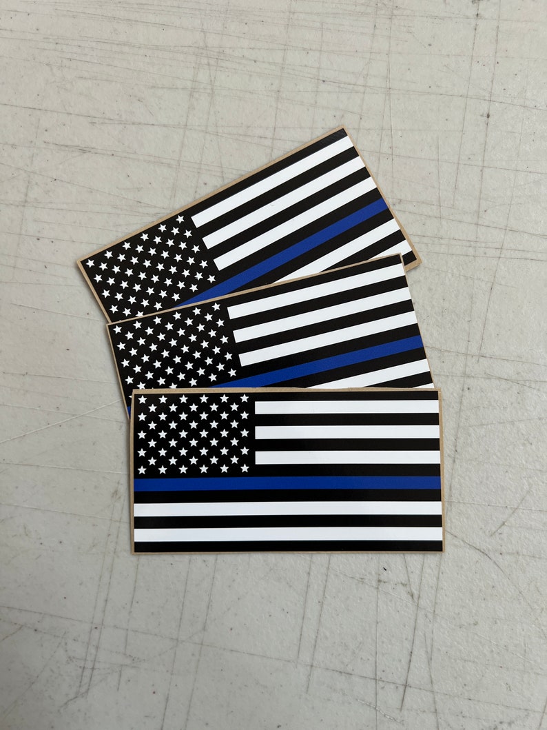 Thin Blue Line Flag Decals Waterproof Stickers American Flag - Etsy