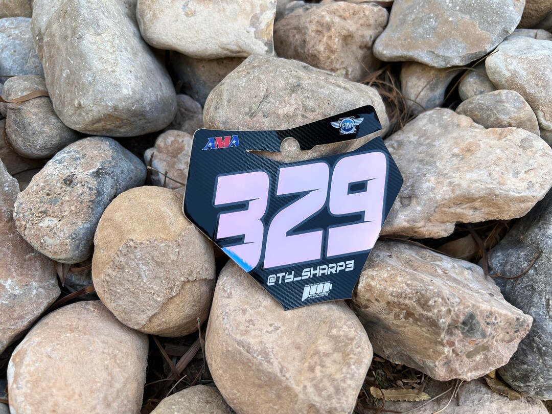 Metallic Mini Plate Decals, Metallic Number Plate Decal, Motocross ...
