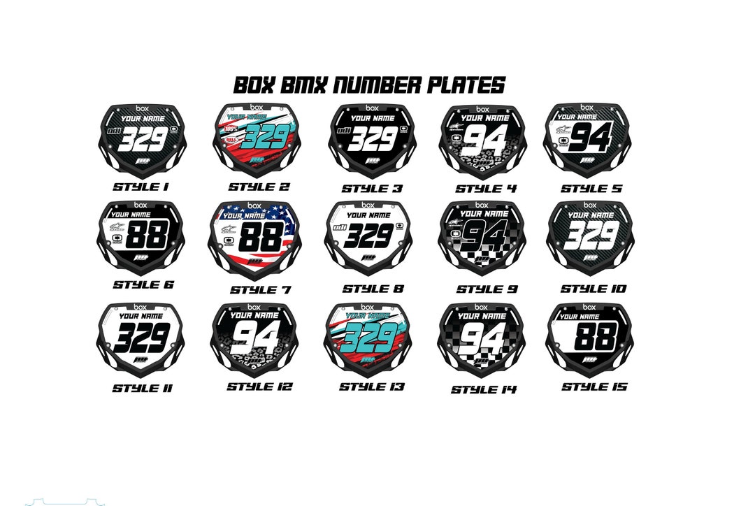 Personalized Box BMX Number Plate Decals, Custom Box Plate Decals, Box ...