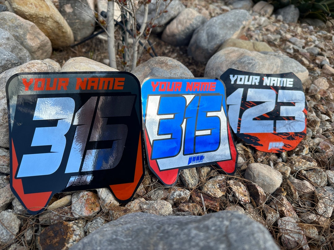 Full Color Chrome Sur-ron Front Plate Decals, Chrome Name Number Plate ...
