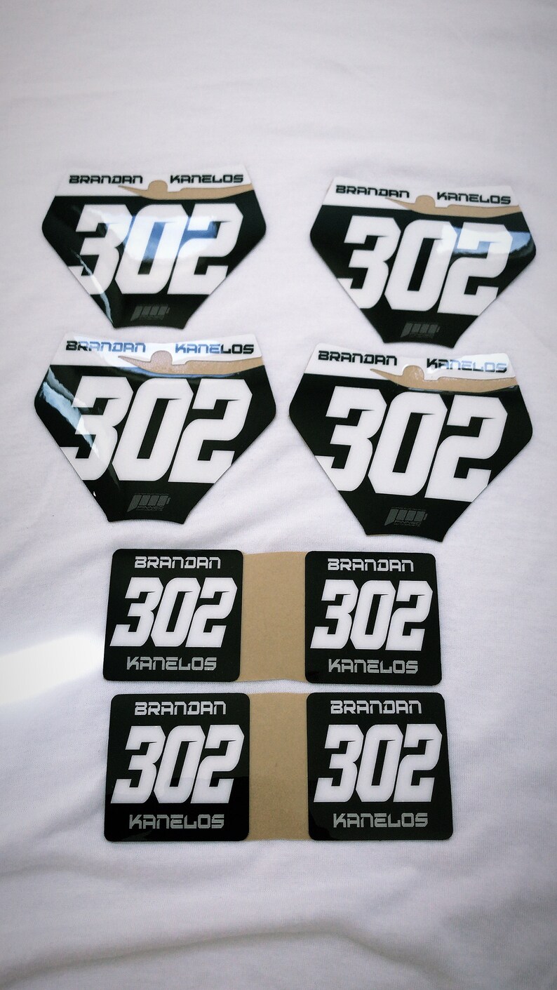 Mini Plate Decals Custom Name Number Plate Decal Motocross - Etsy