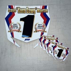Personalized Motocross Number Plate Decals | Custom Mini Plates - Etsy