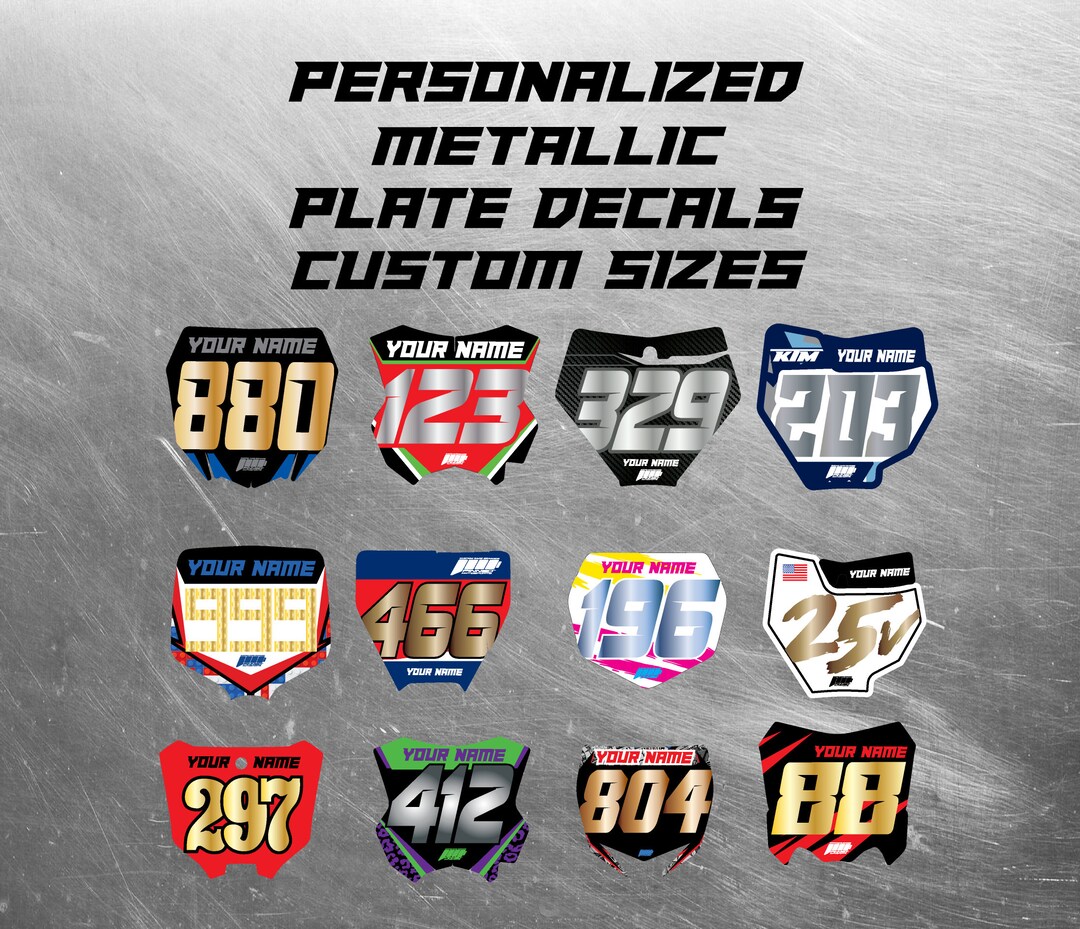 Personalized Metallic Number Plate Decals, Custom Plate Decal ...