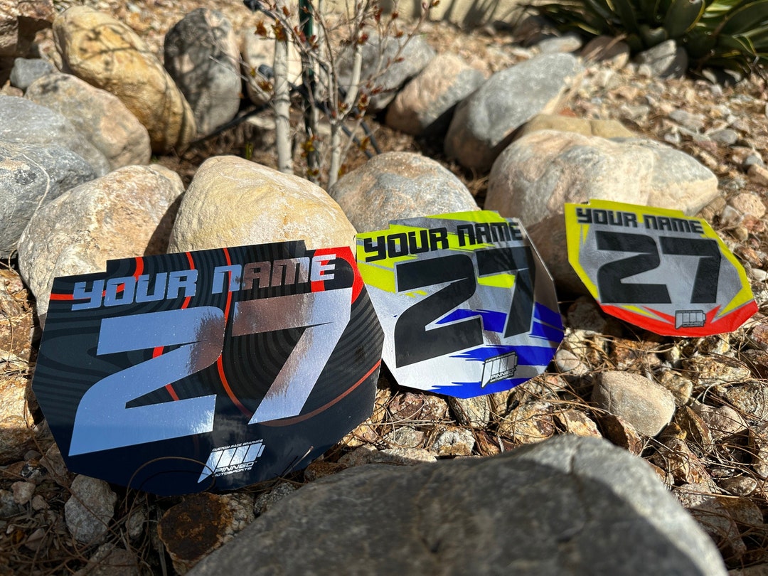 Full Color Chrome Balance Bike Front Plate Decals, Chrome Name Number ...