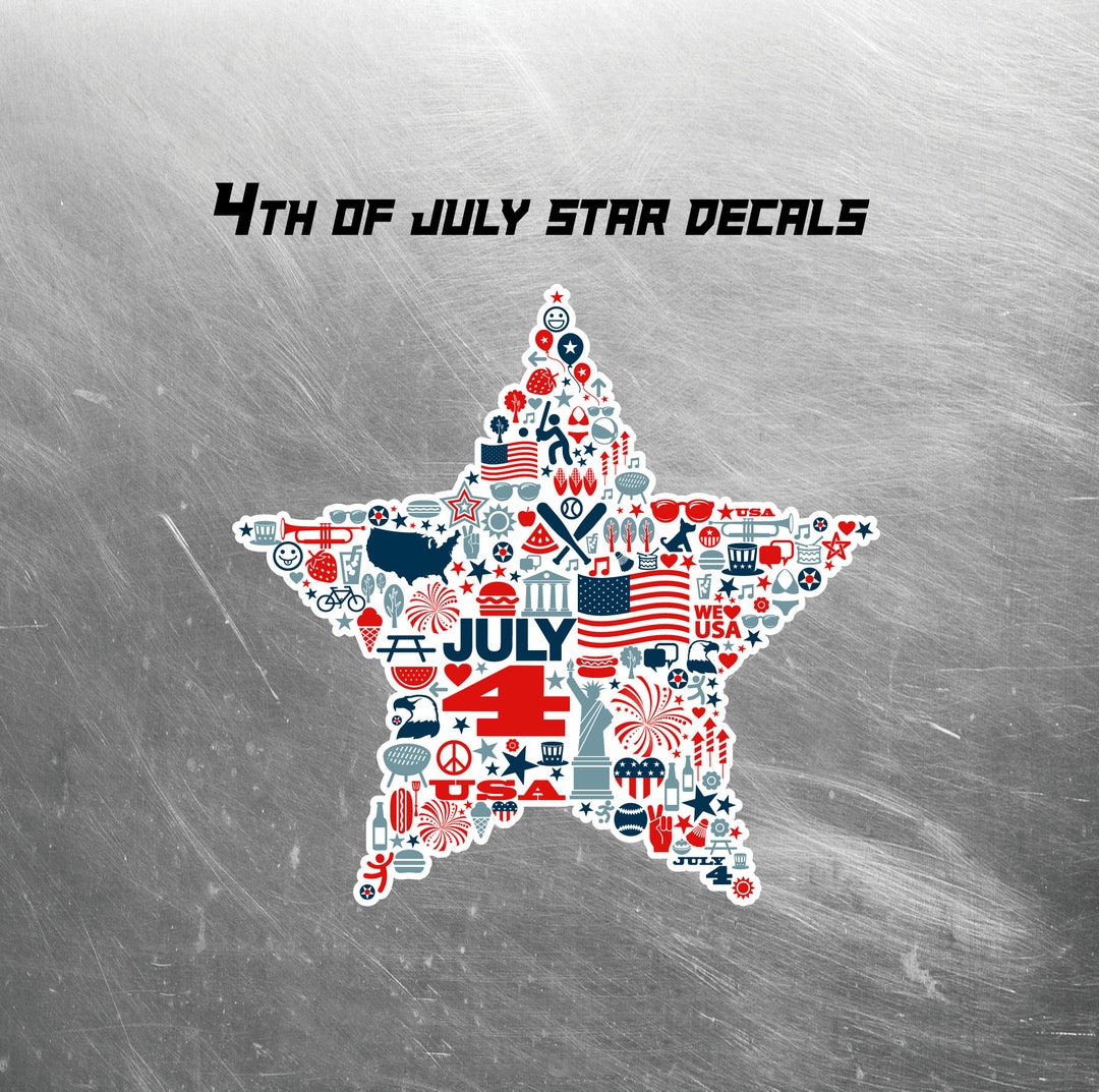 4th of July Star Decals, Star Stickers, USA Decals, 4th of July, Decals ...