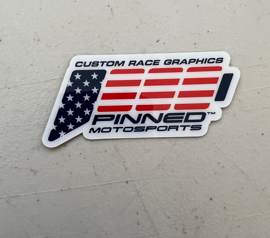 Pinned Motosports Signature Logo Decal Waterproof Stickers - Etsy