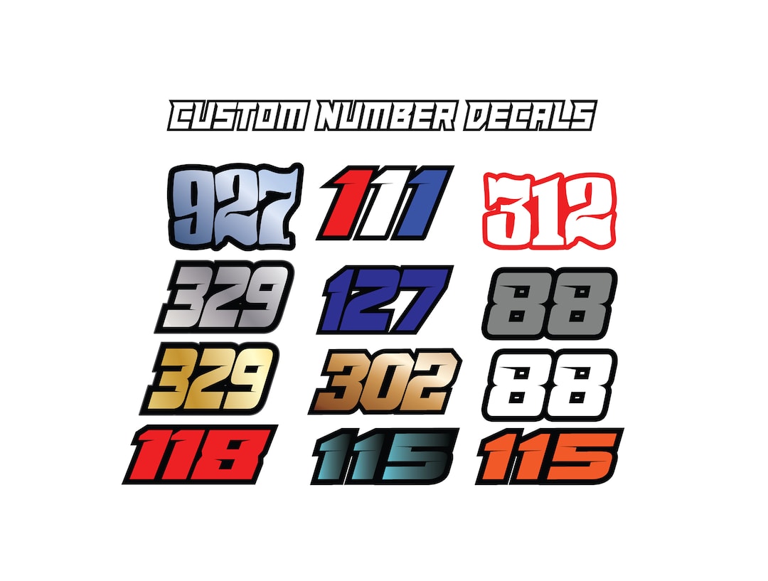Custom Number Decals, Waterproof Stickers, Laminated Decals - Etsy