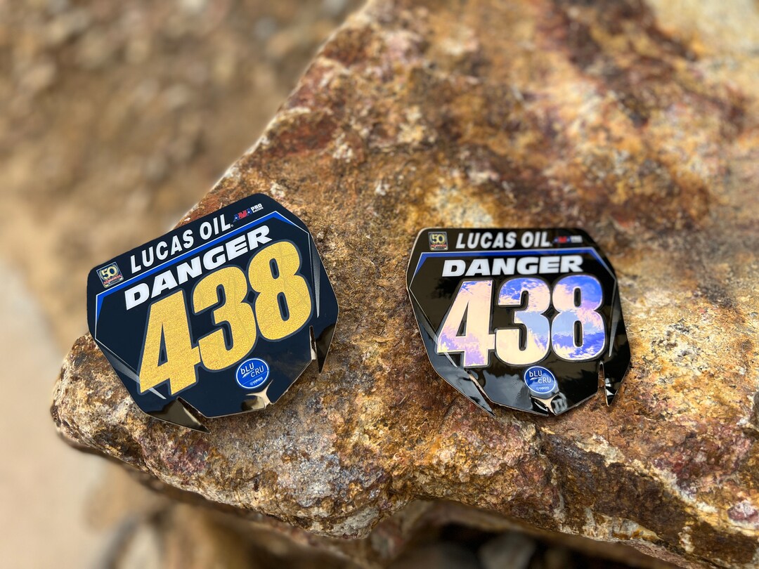 Custom Metallic 4 Number Plate Decals, Motocross Mini Plate Decals ...