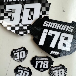 Custom BMX Number Plate Decals: Personalized Graphics, Durable Laminate ...