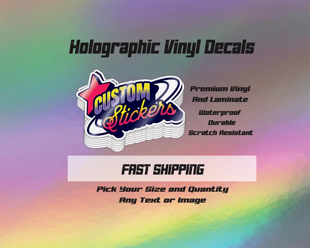 Holographic Die Cut Vinyl Stickers: Custom Decals - Etsy