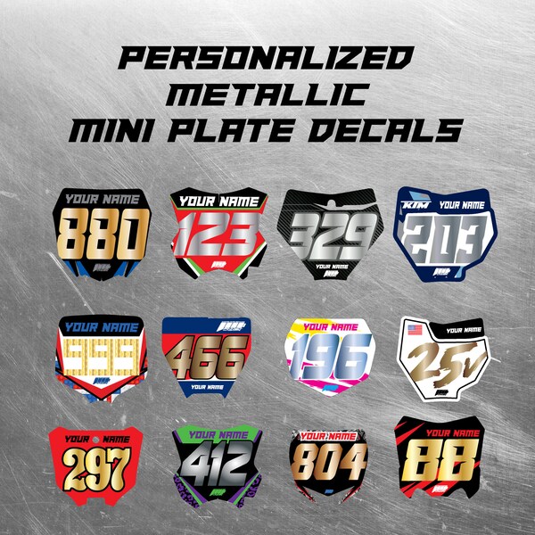 Metallic Number Plate Decals - Etsy