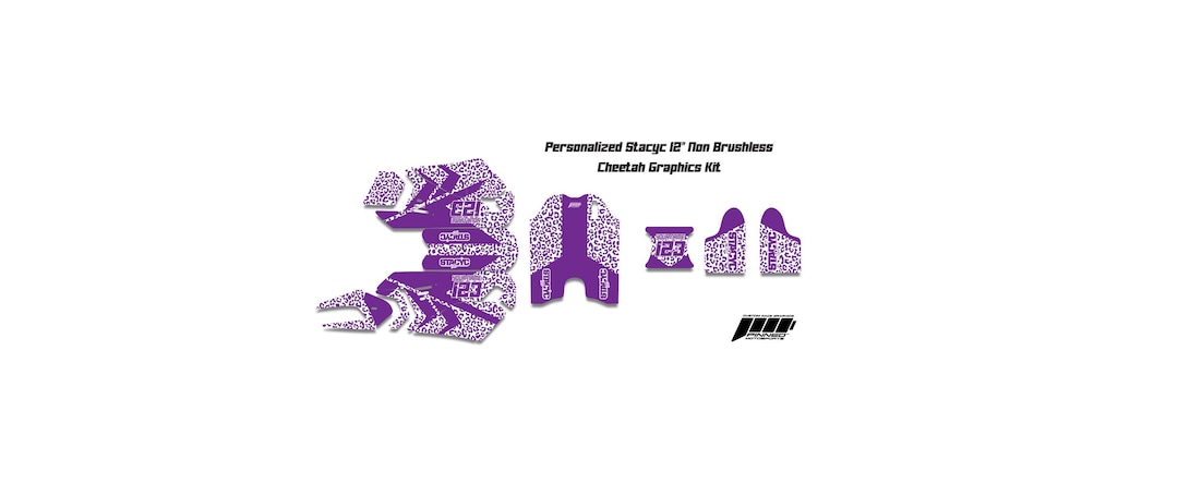 Personalized 12 & 16 Non Brushless Stacyc Decals, Stacyc Cheetah ...