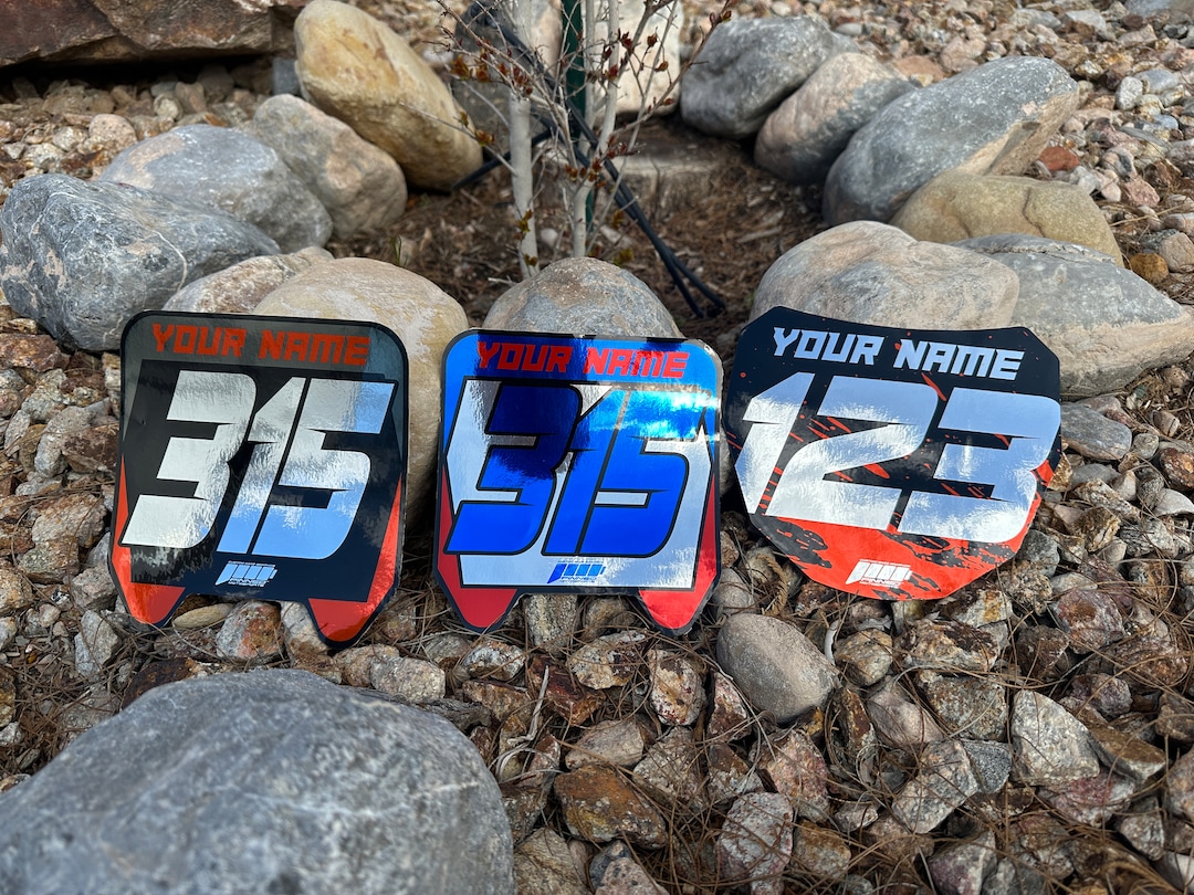 Chrome ODI Downhill Front Plate Decals, Chrome Name Number Plate Decals ...