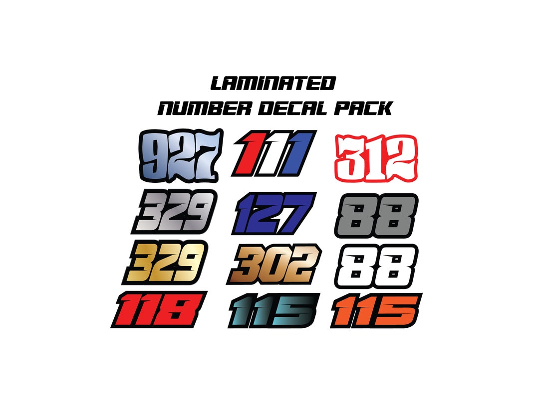 Laminated Number Decal Packs, Laminated Custom Stickers - Etsy