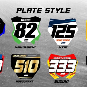 Personalized Motocross Number Plate Decals | Custom Mini Plates - Etsy