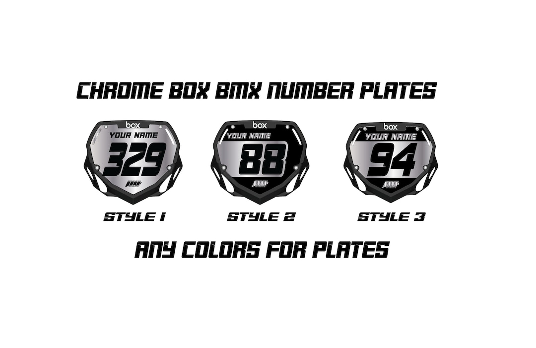 Chrome BMX Number Plate Decals, Custom BMX Plate Decal, Clean BMX Plate ...