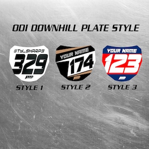 ODI Downhill Front Plate Decals Custom Name Number Plate - Etsy