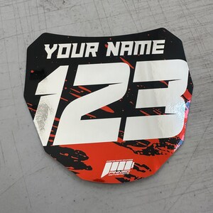 Full Color Chrome Sur-ron Front Plate Decals, Chrome Name Number Plate ...