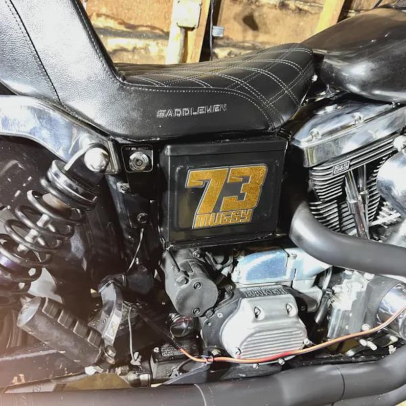 Motorcycle Battery Box Decals: Custom Name & Number - Weatherproof Set ...