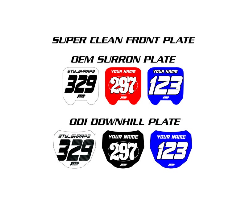 Solid Front Plate Graphics | Personalized Name Number Plate Decals ...
