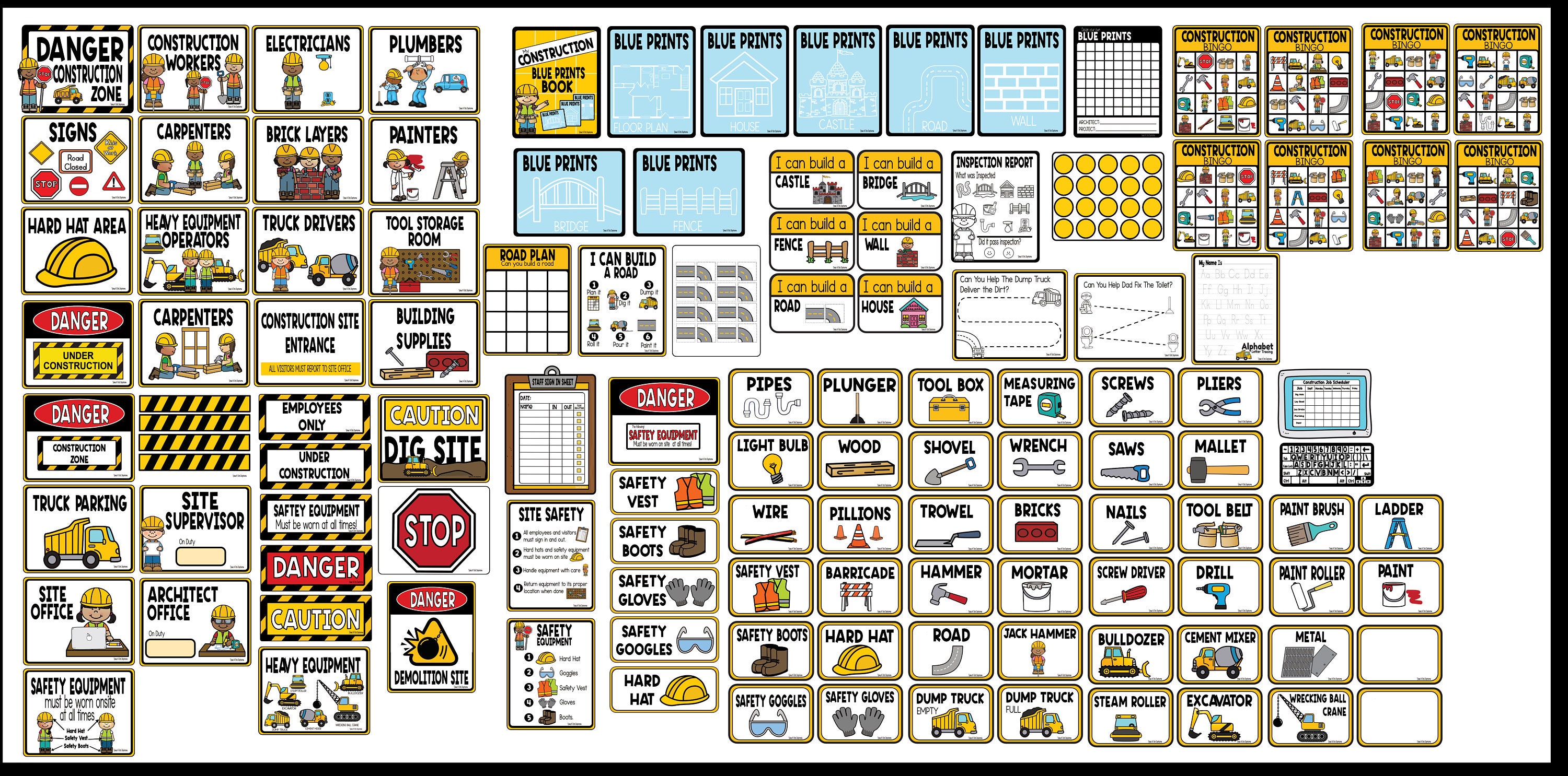 Construction Zone Dramatic Play - Etsy