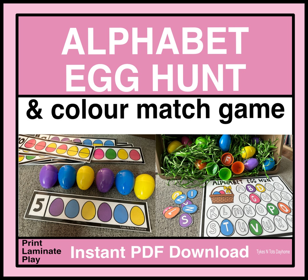 Alphabet Easter Egg Hunt & Colour Matching Game - Etsy