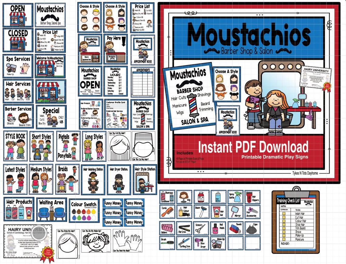 Barber Shop & Hair Salon Dramatic Play - Etsy