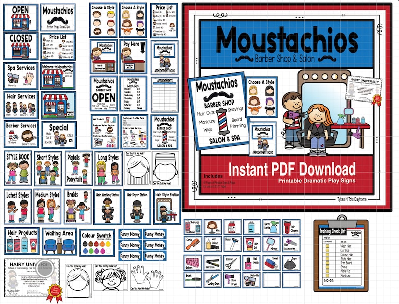 Barber Shop & Hair Salon Dramatic Play - Etsy