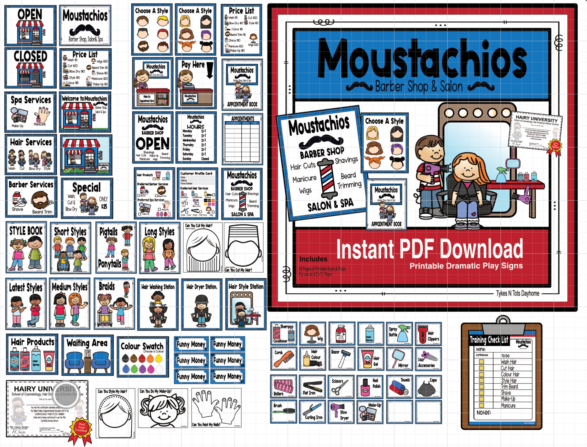 Barber Shop & Hair Salon Dramatic Play - Etsy