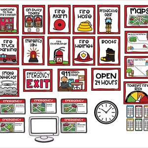 Preschool Dramatic Play Fire Station Signs & Props - Etsy
