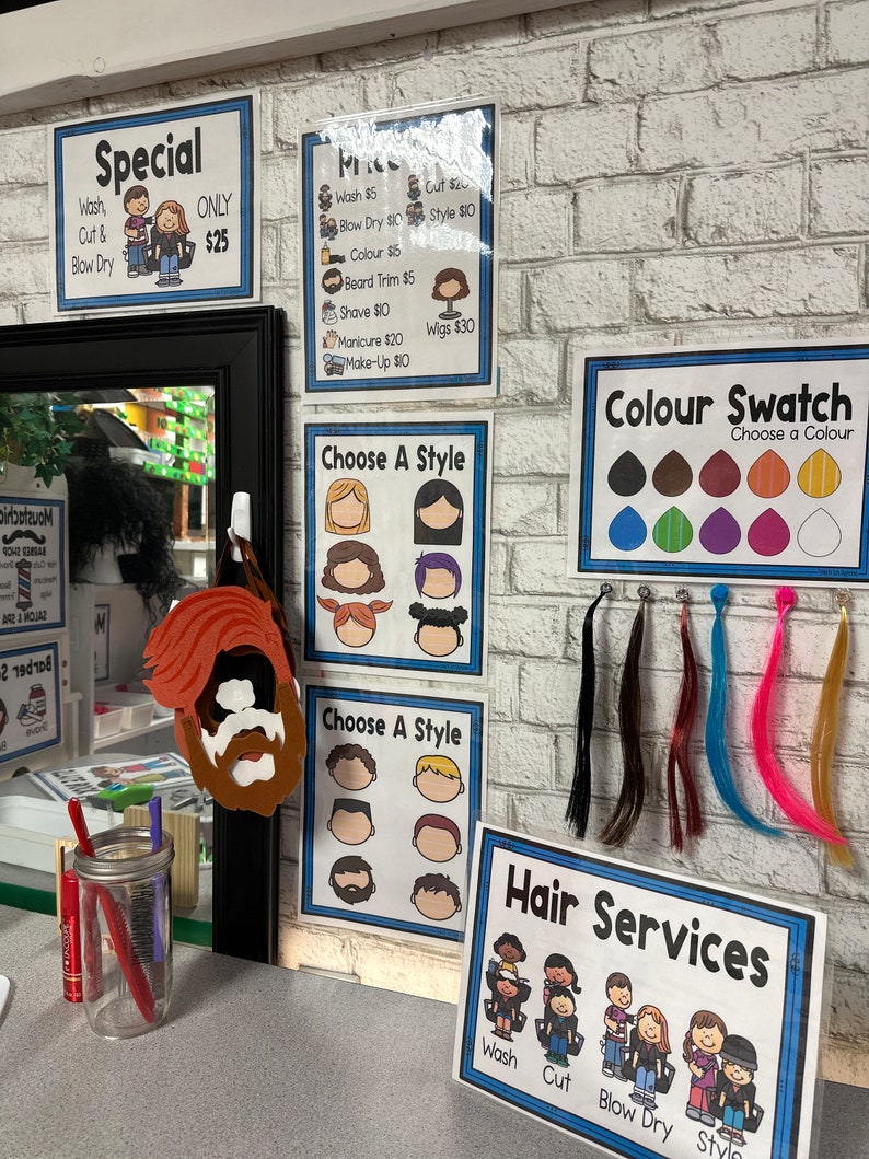 Barber Shop & Hair Salon Dramatic Play - Etsy