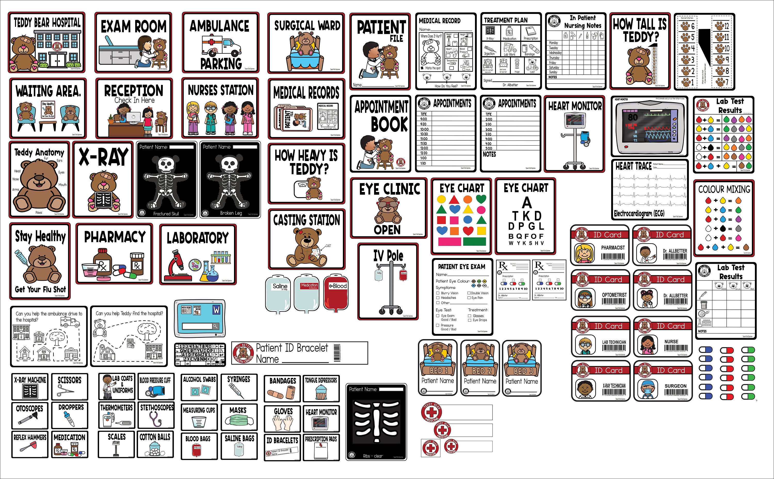 Teddy Bear Hospital Dramatic Play - Etsy