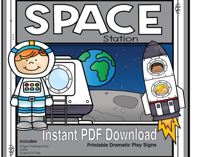 Space Station Dramatic Play Printables: Preschool & Toddler Activities ...