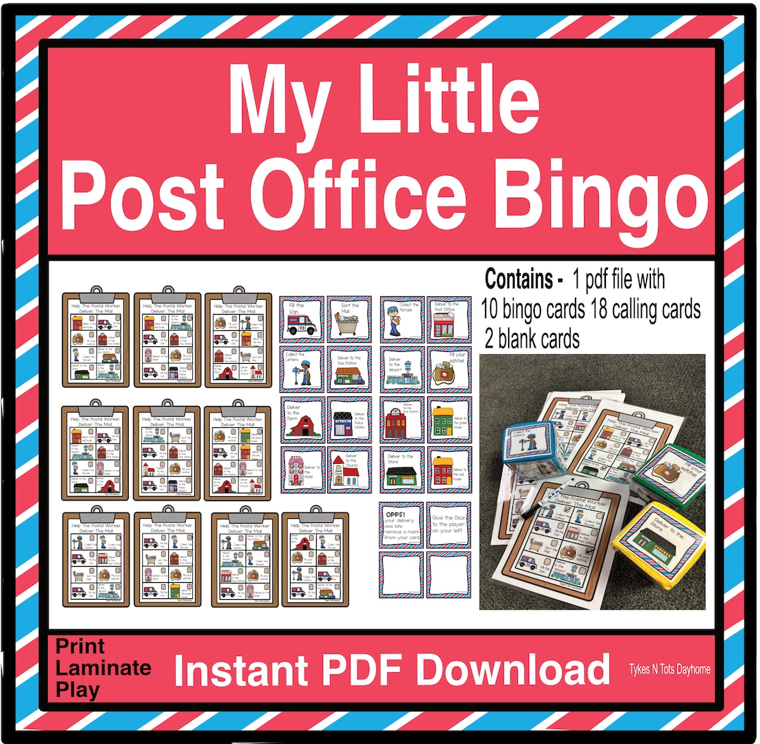My Little Post Office Bingo Game - Etsy