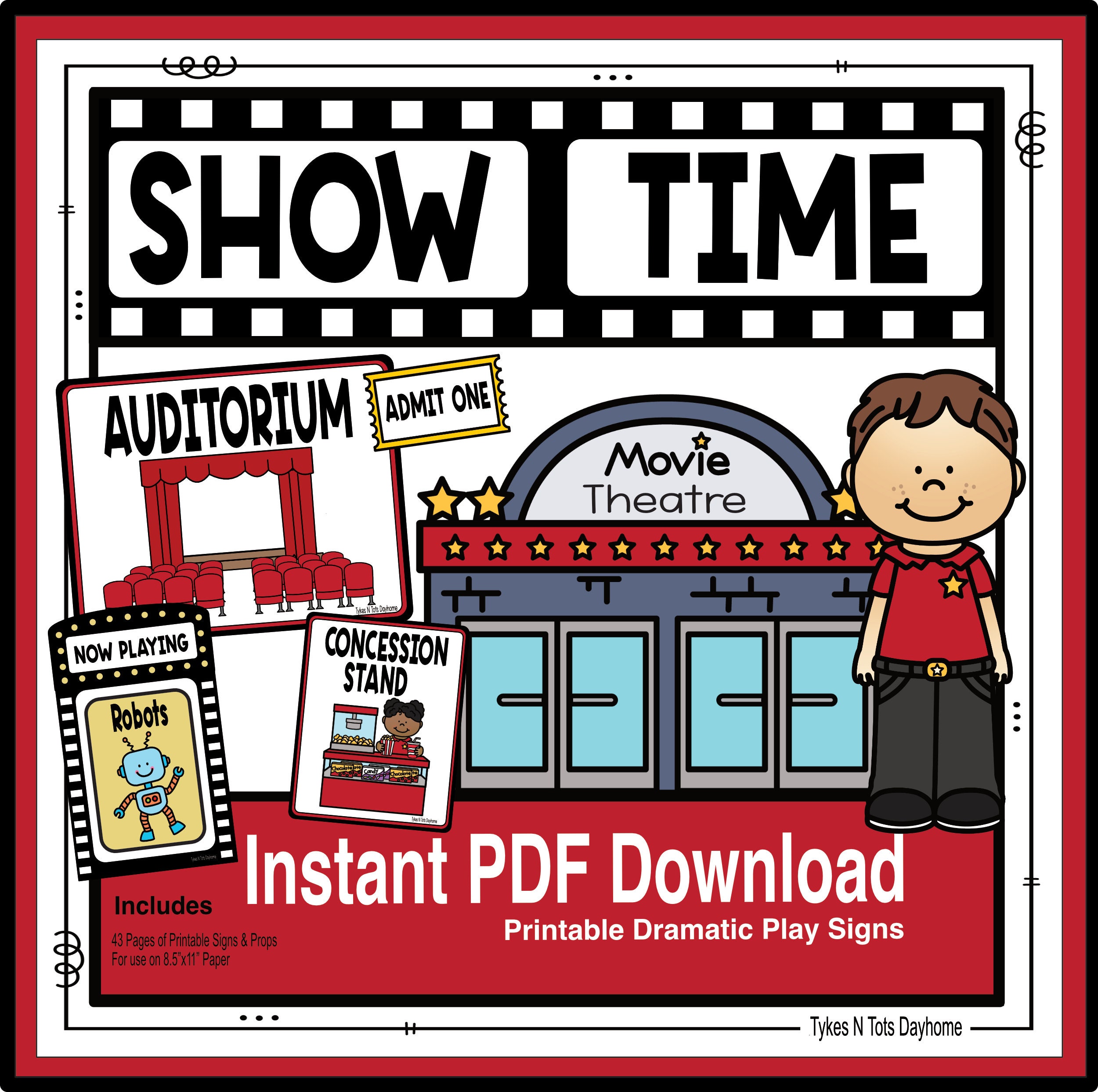 Show Time Movie Theatre Dramatic Play - Etsy