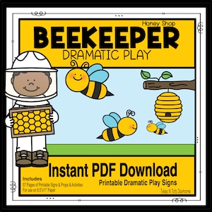 Beekeeper Dramatic Play Printable Signs & Props - Etsy