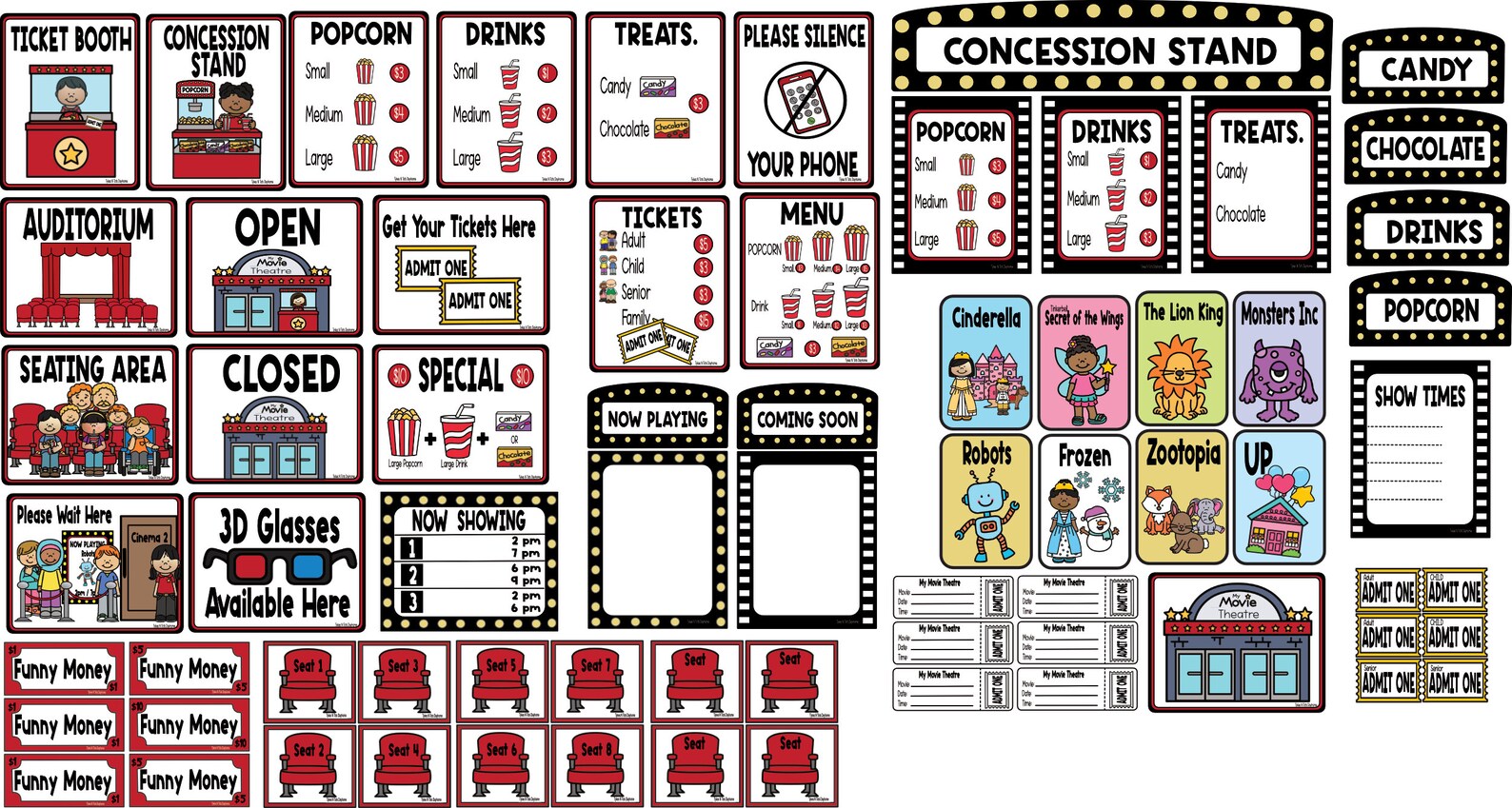 Show Time Movie Theatre Dramatic Play - Etsy