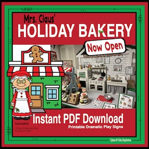 Mrs Claus Holiday Bakery Dramatic Play - Etsy