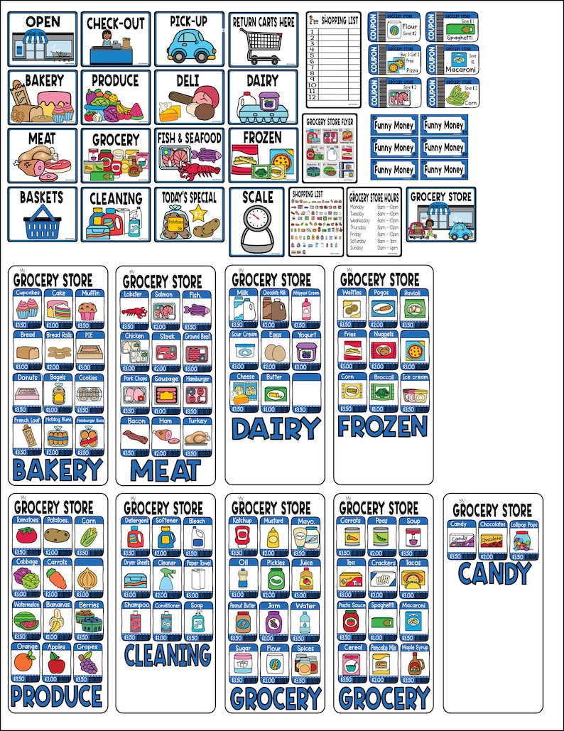 Grocery Store Dramatic Play - Etsy