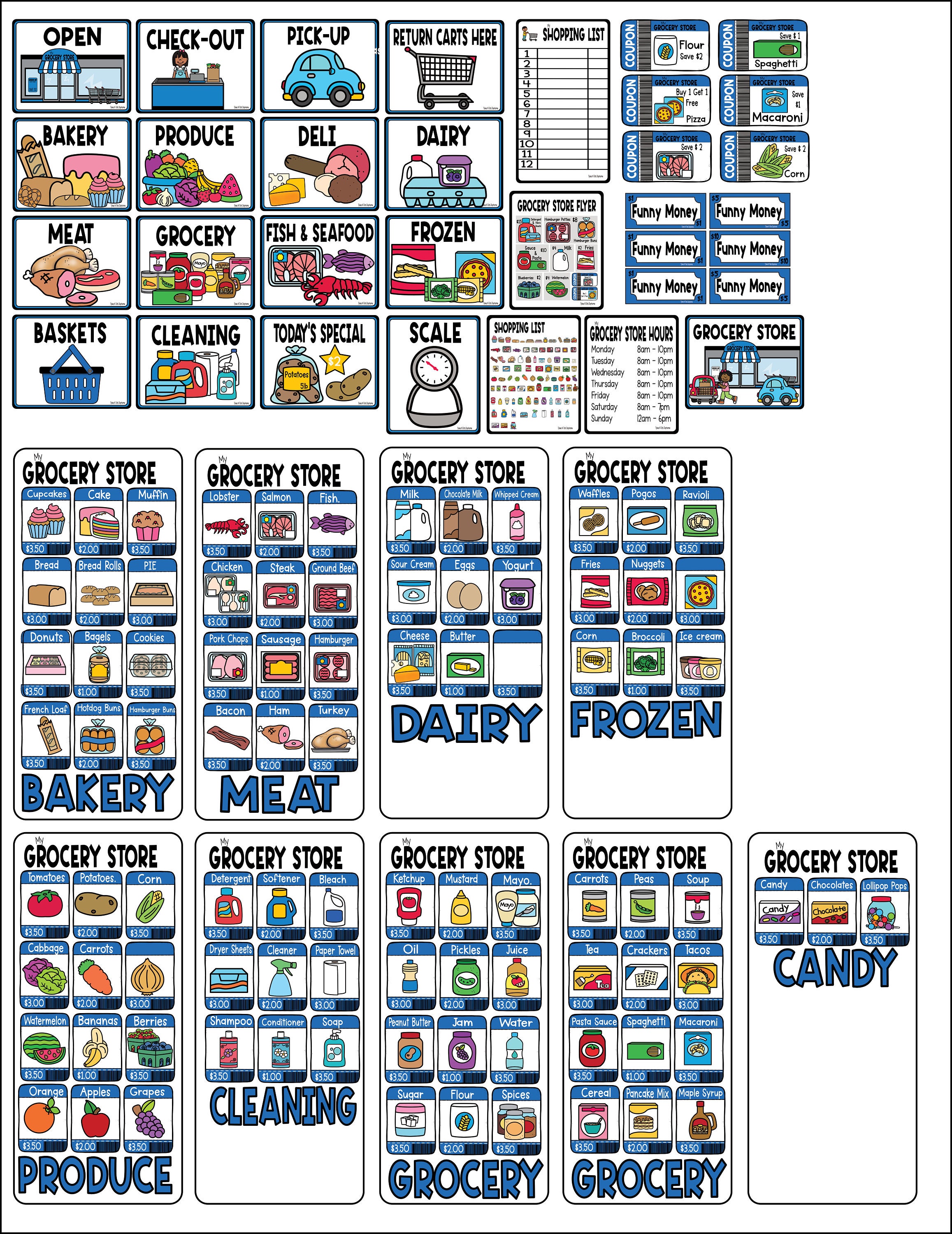 Grocery Store Dramatic Play - Etsy