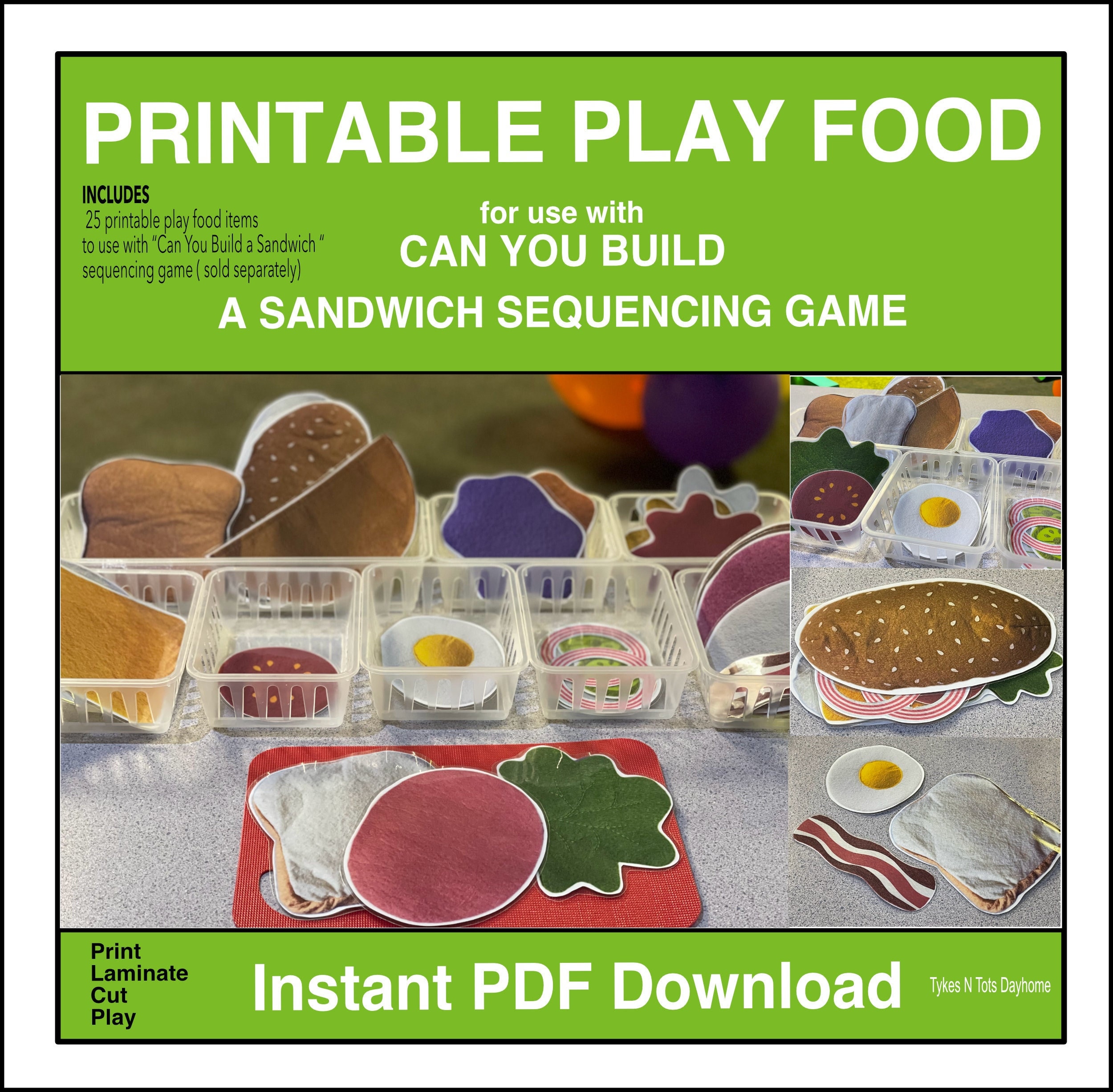 Printable Food for Can You Build a Sandwich - Etsy