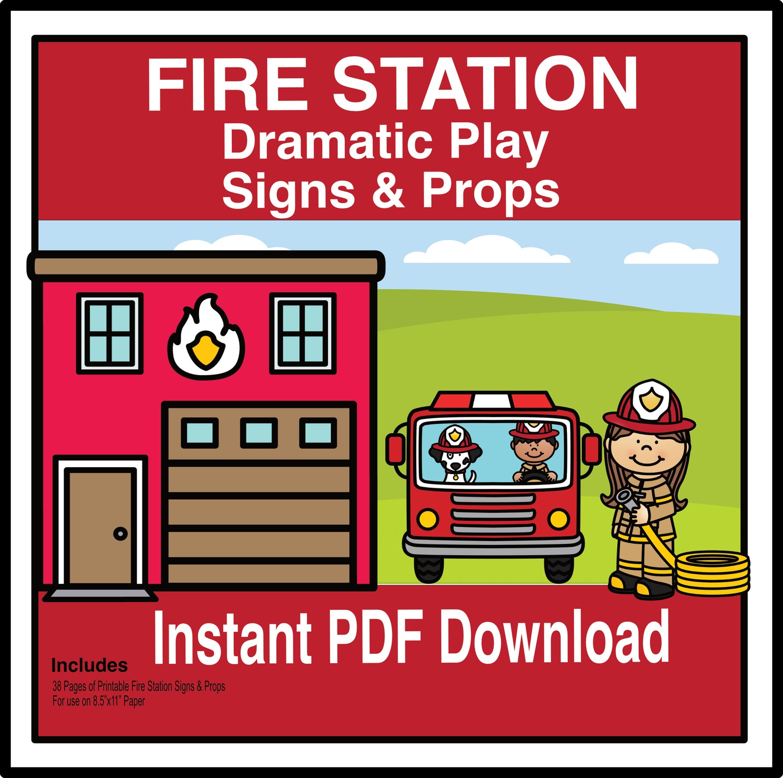 Preschool Dramatic Play Fire Station Signs & Props - Etsy