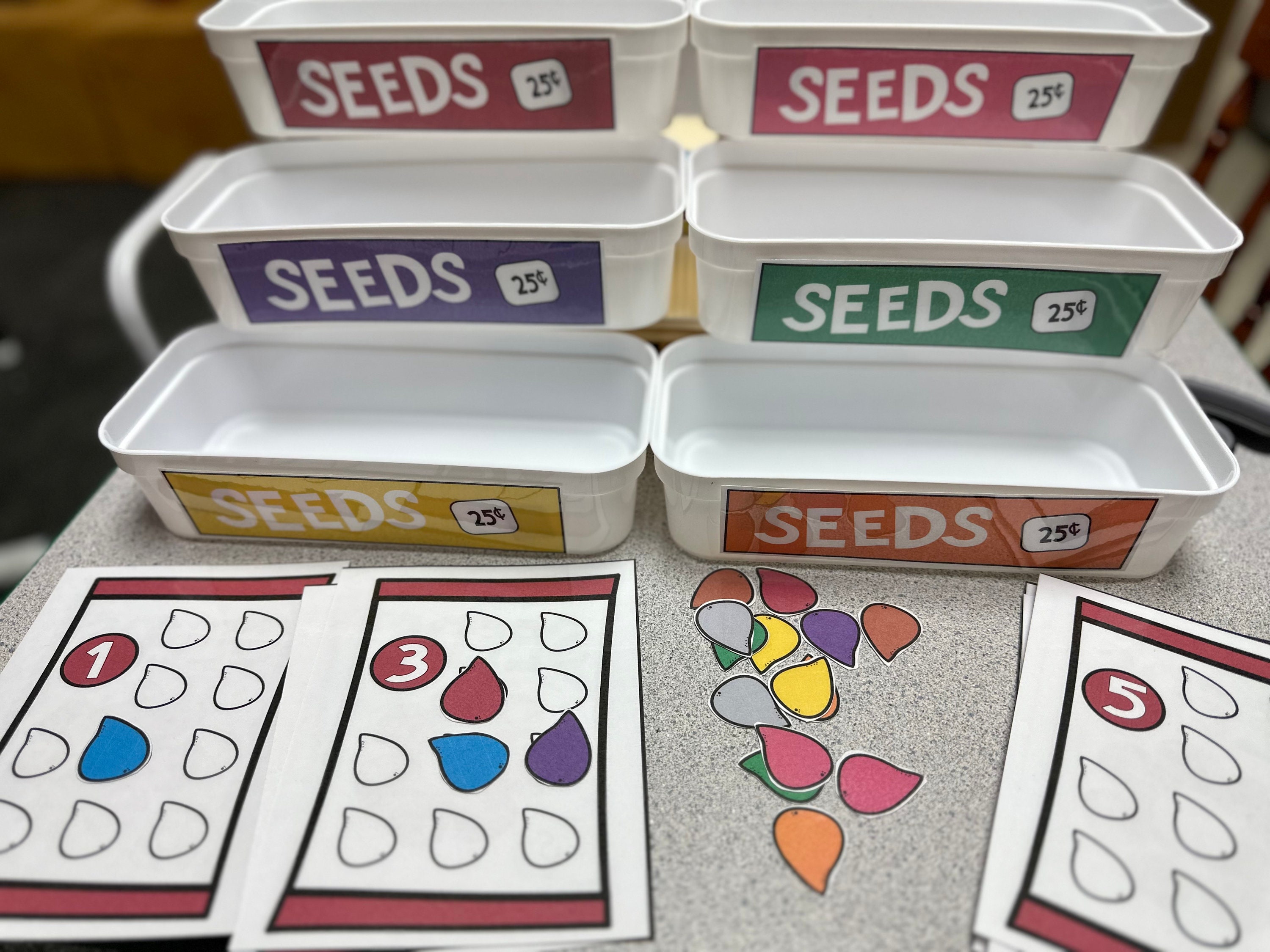 My Flower Shop Seed Counting and Colour Match Game - Etsy
