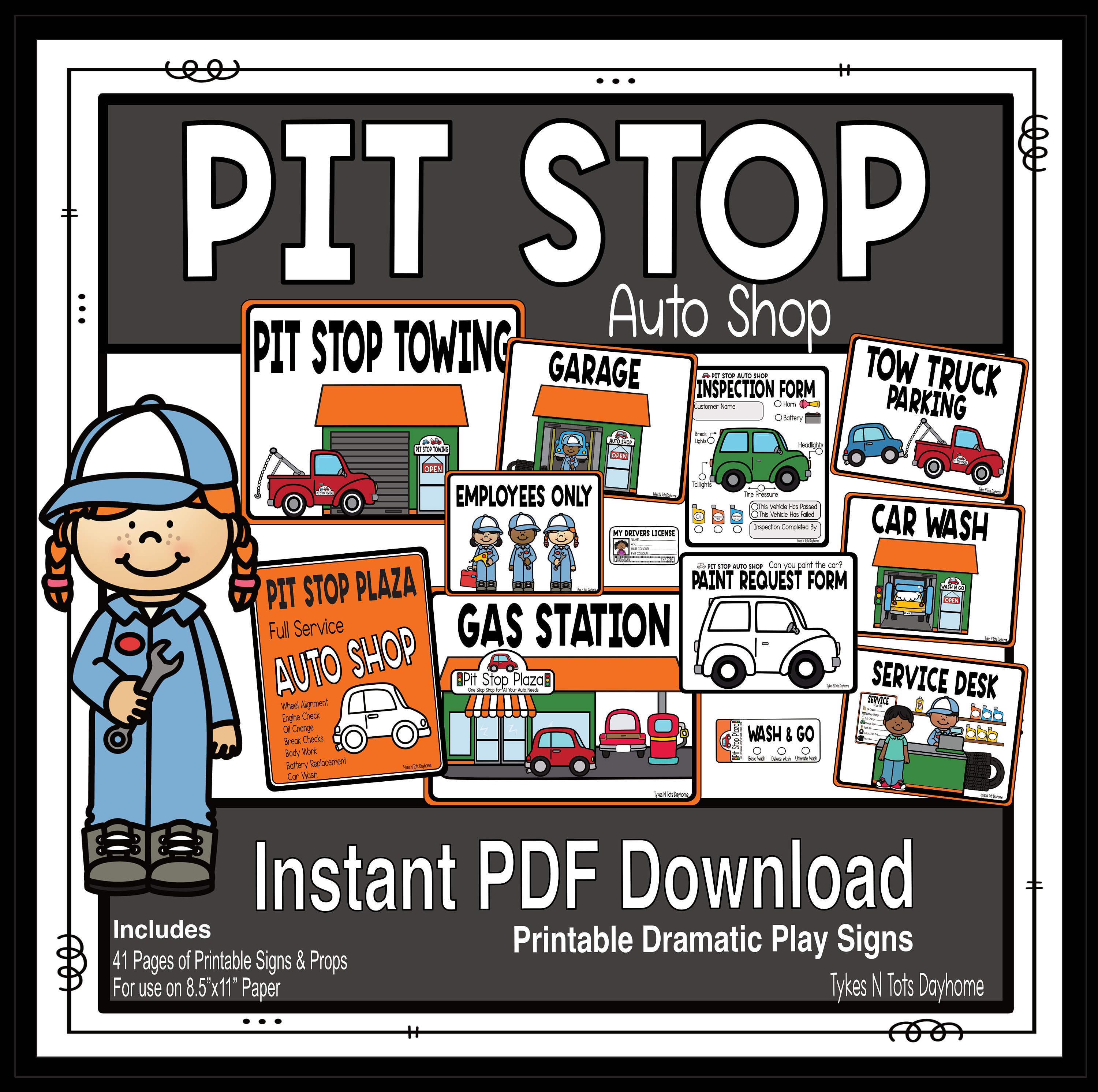 Pit Stop Auto Shop / Car Wash Dramatic Play - Etsy