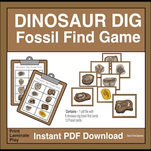 Dinosaur Dig Fossil Find Game - Etsy