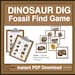 Dinosaur Dig Fossil Find Game - Etsy