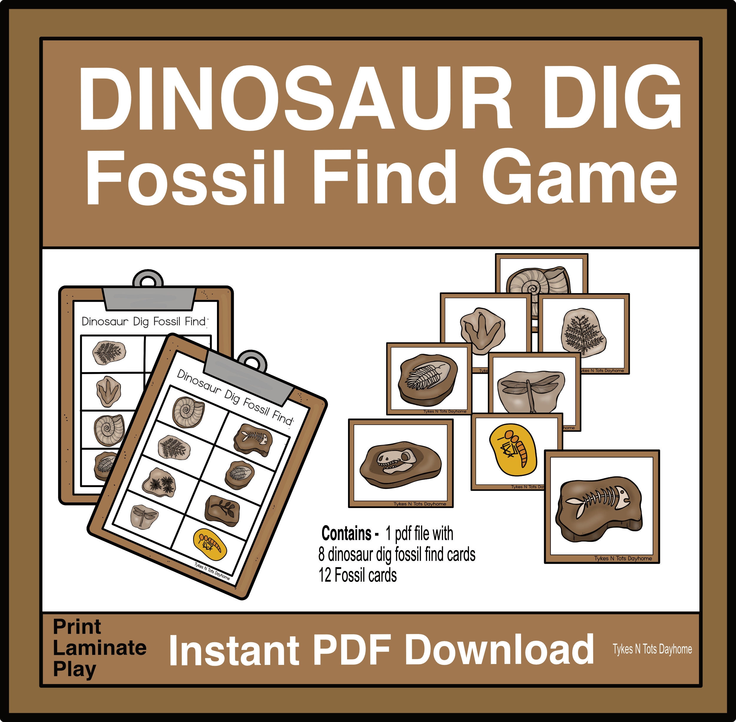 Dinosaur Dig Fossil Find Game - Etsy