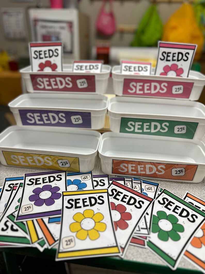 My Flower Shop Seed Counting and Colour Match Game - Etsy